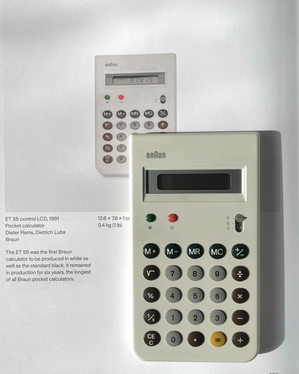 BRAUN Pocket Calculator 4835 ET55 / White