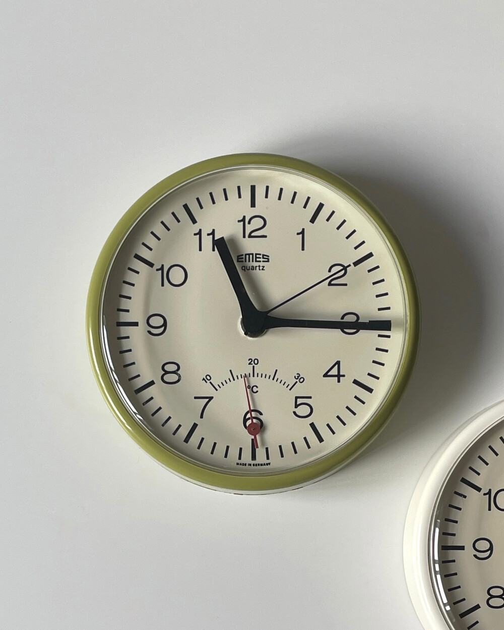 Vintage EMES Wall Clock with thermometer