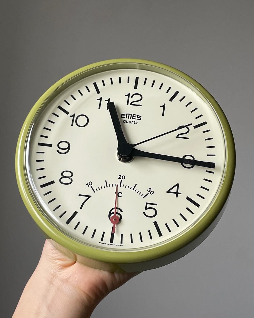 Vintage EMES Wall Clock with thermometer