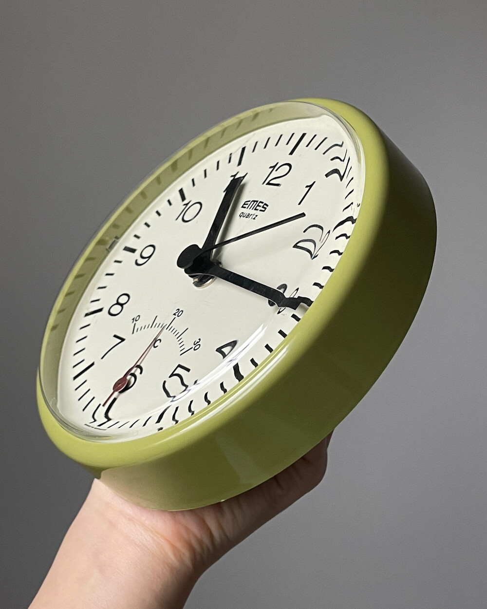 Vintage EMES Wall Clock with thermometer