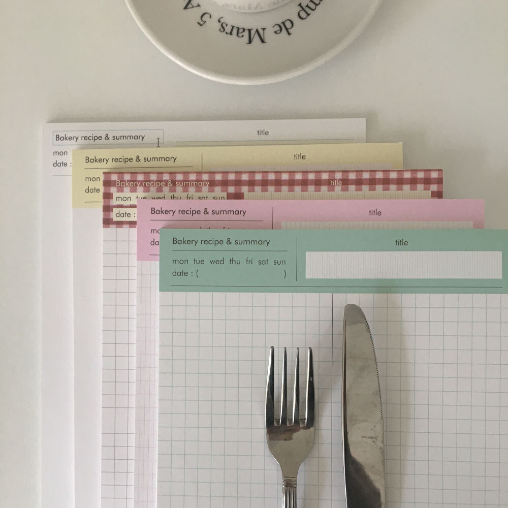 Bakery recipe notepad
