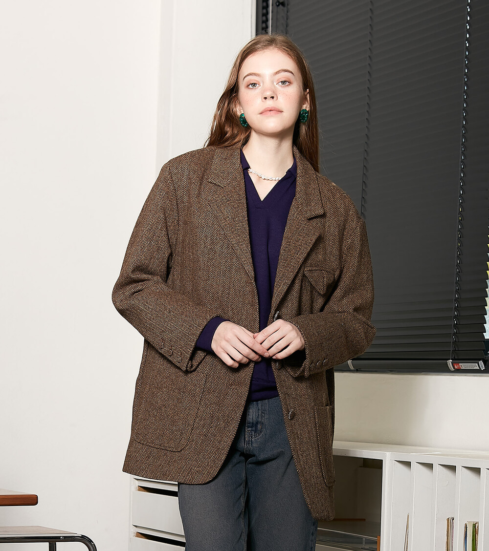 Harris wool jacket - Vintage brown