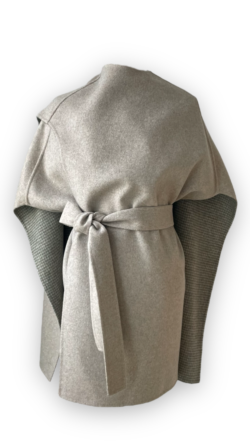 Spring Cape (beige / yellow-green check reversible)