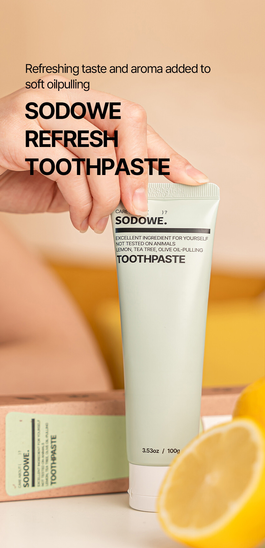 SODOWE refresh basil lemon toothpaste 100g x 3