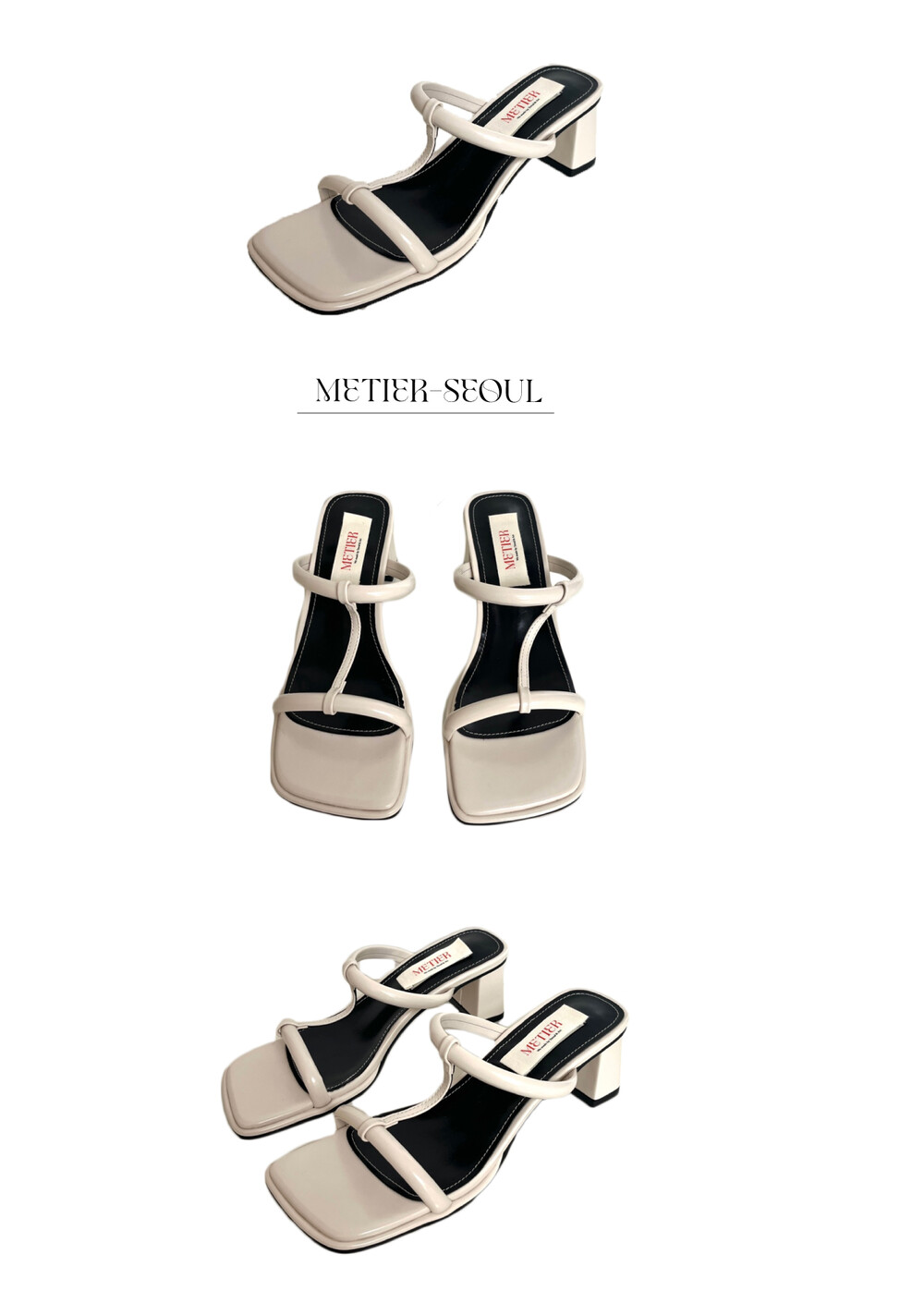 m6033 slim bold mule 6cm 슬림 볼드뮬 - ivory
