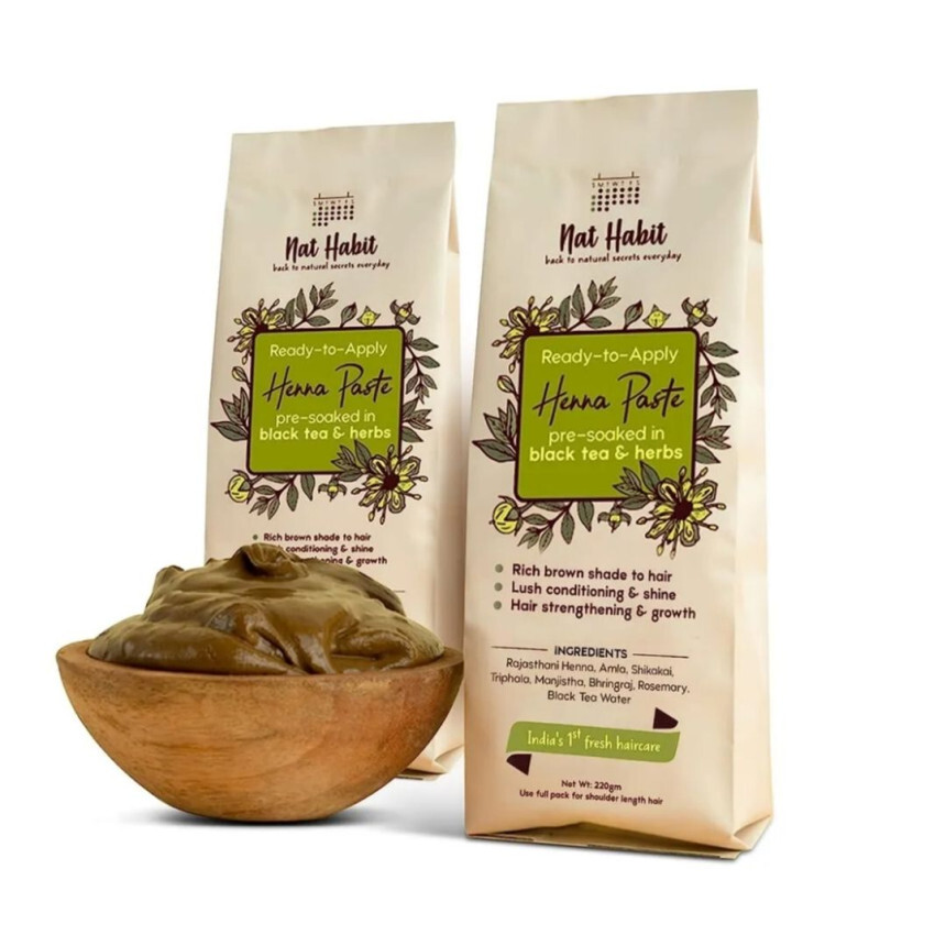 인도 낫 해빗 천연 유기농 헤나 반죽 페이스트 염색약 220g 2세트 (440g)