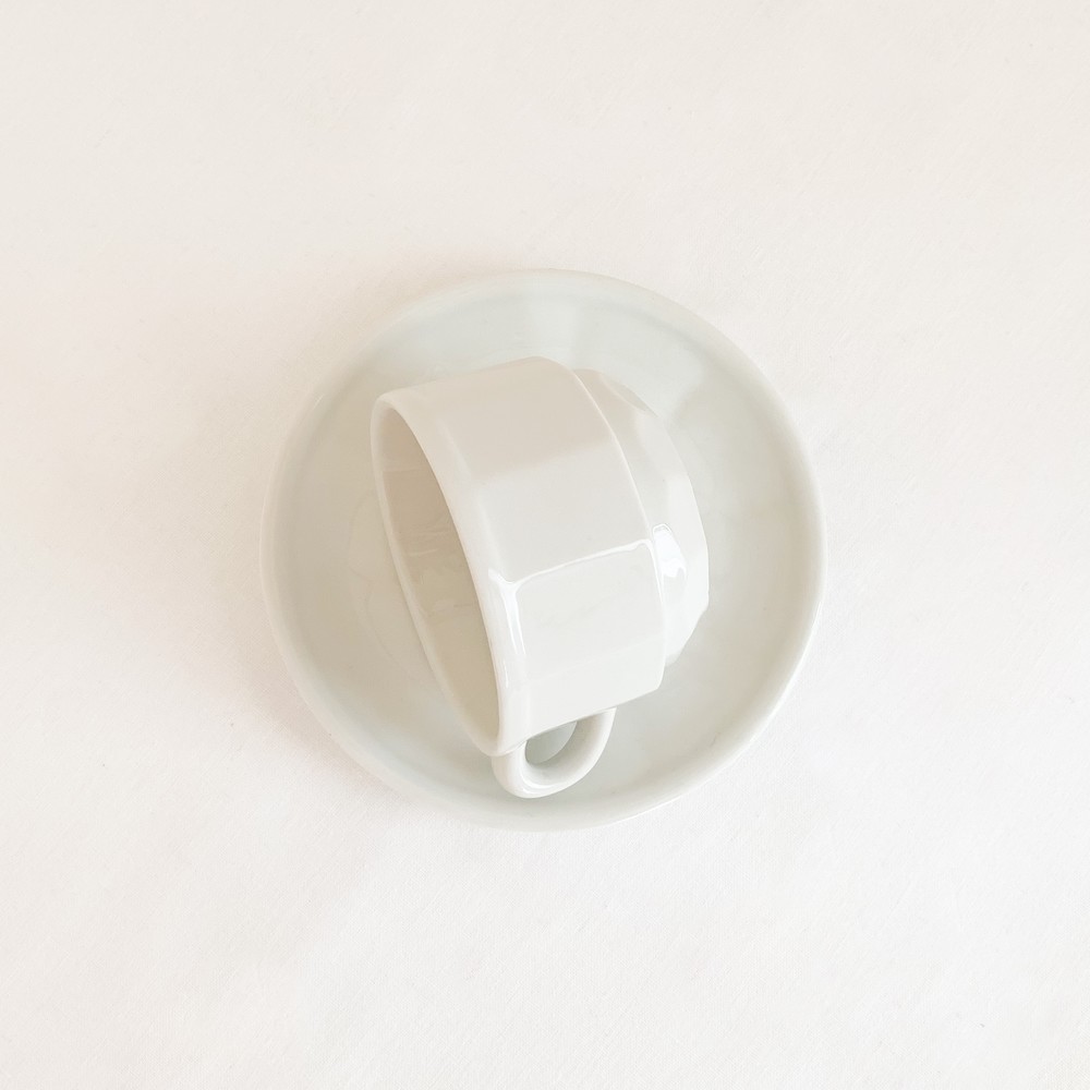 1970s apilco pale white tea cup & saucer