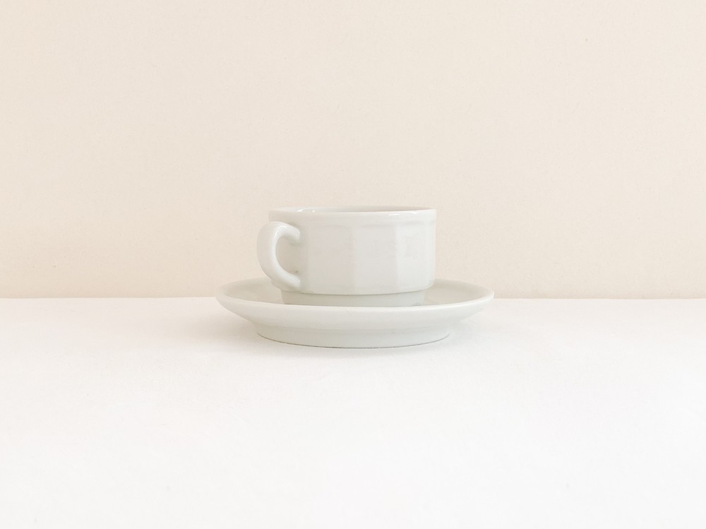 1970s apilco pale white tea cup & saucer