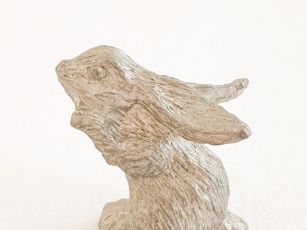 1950s silver rabbit ornament