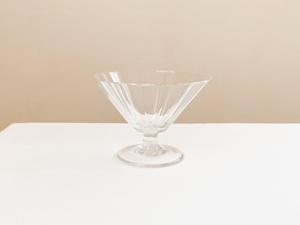 1950s semi crystal flare sundae glass