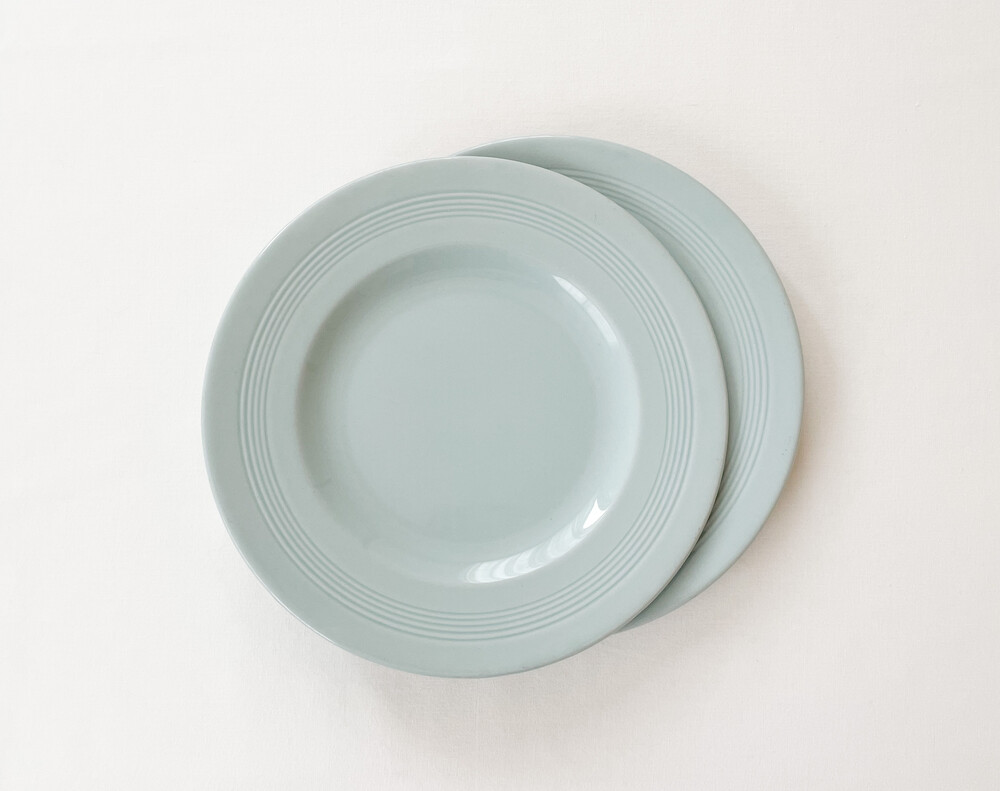 1940s woodsware pale emerald plates