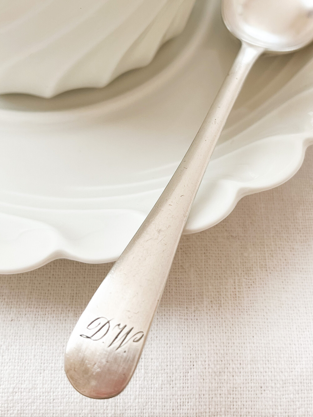 1940s english silver DW icecream spoon