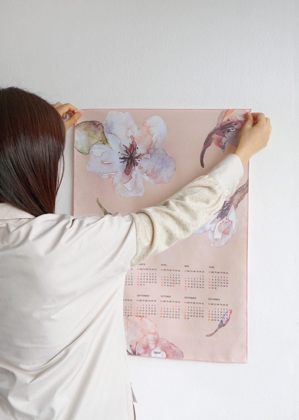 cherryblossom fabric calendar