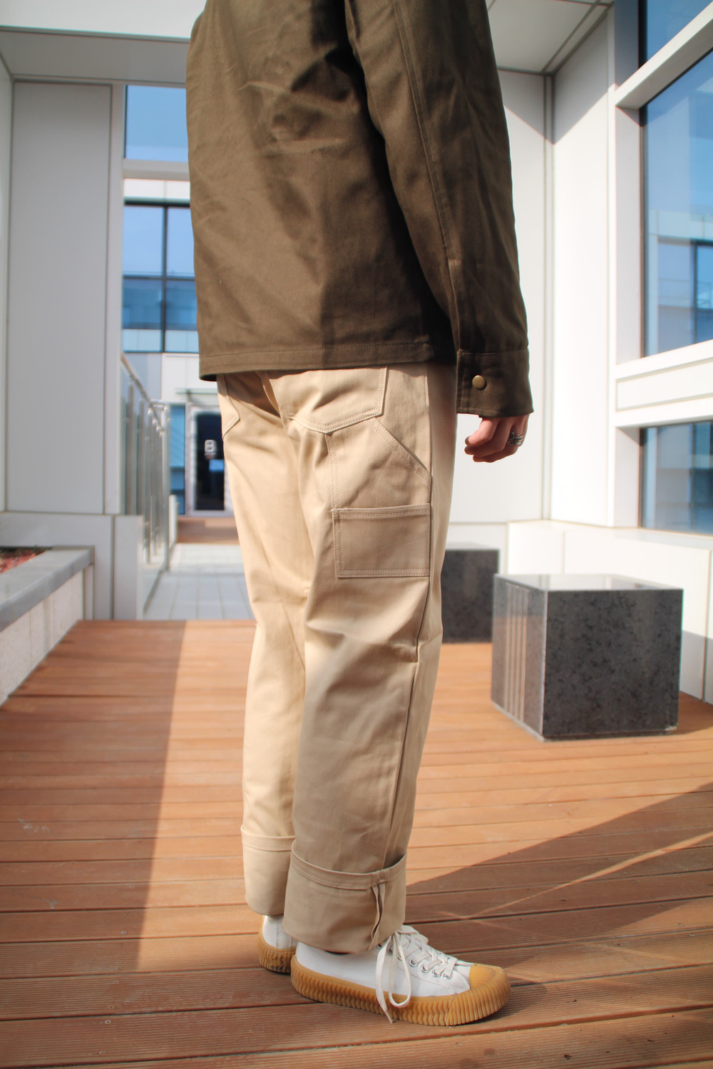 Khaki cotton pants
