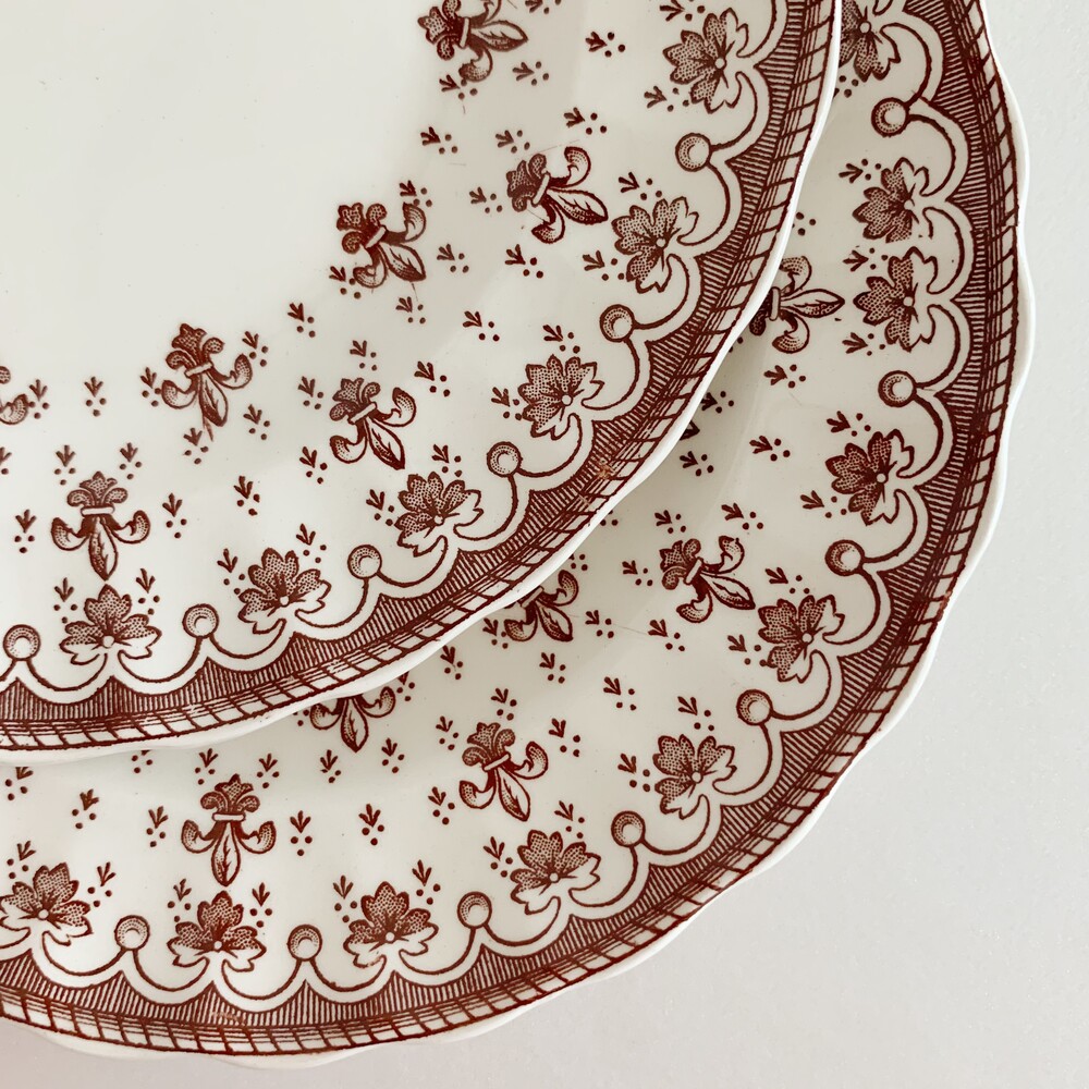 1950s Copeland Spode Brown Fleur bread plate