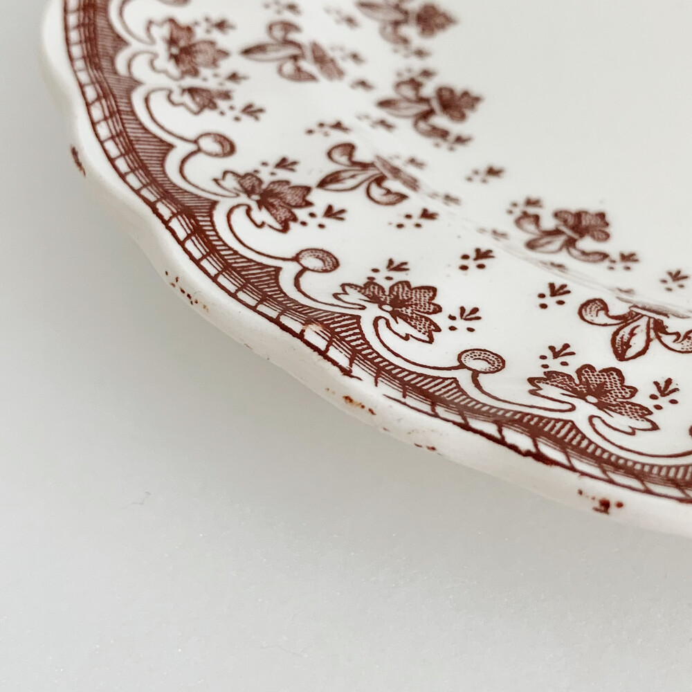 1950s Copeland Spode Brown Fleur bread plate