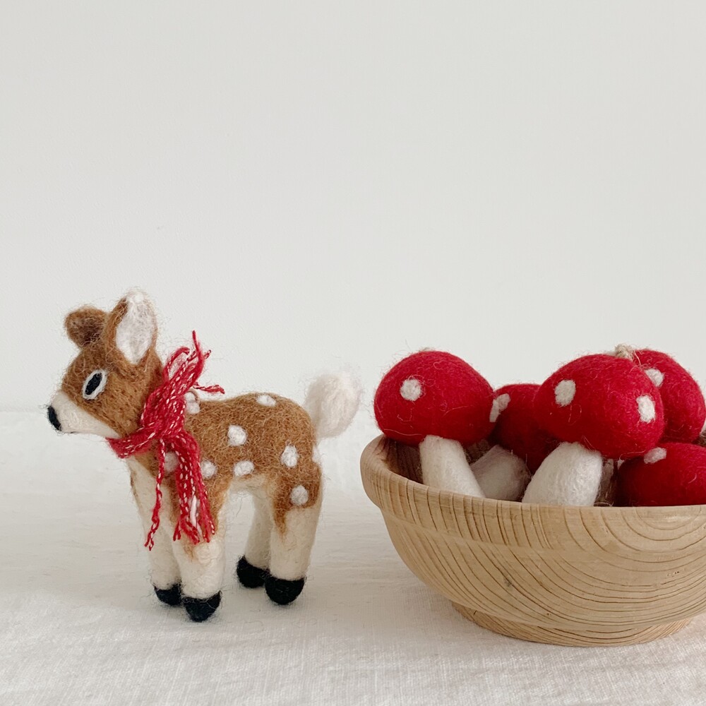 Handmade Needle Felt Bambi ornament