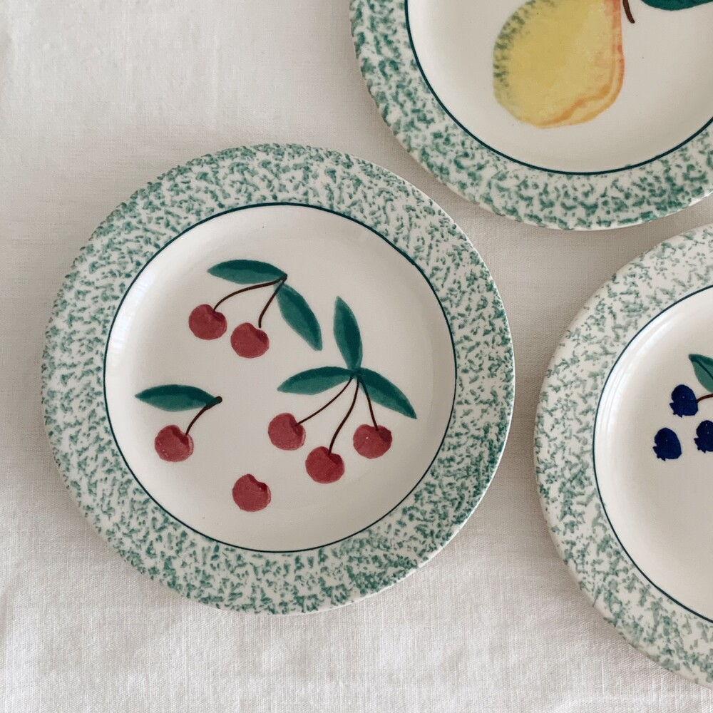 1970s Hartstone pottery fruits salad plate