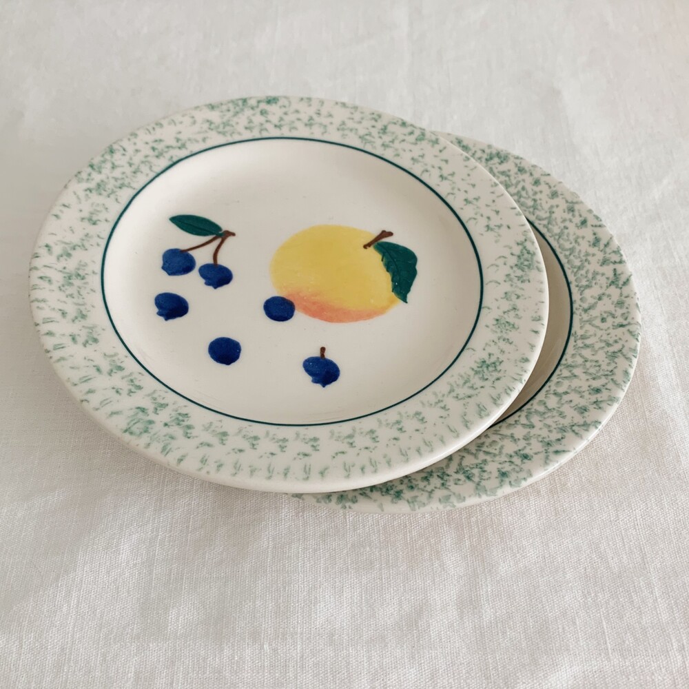1970s Hartstone pottery fruits salad plate