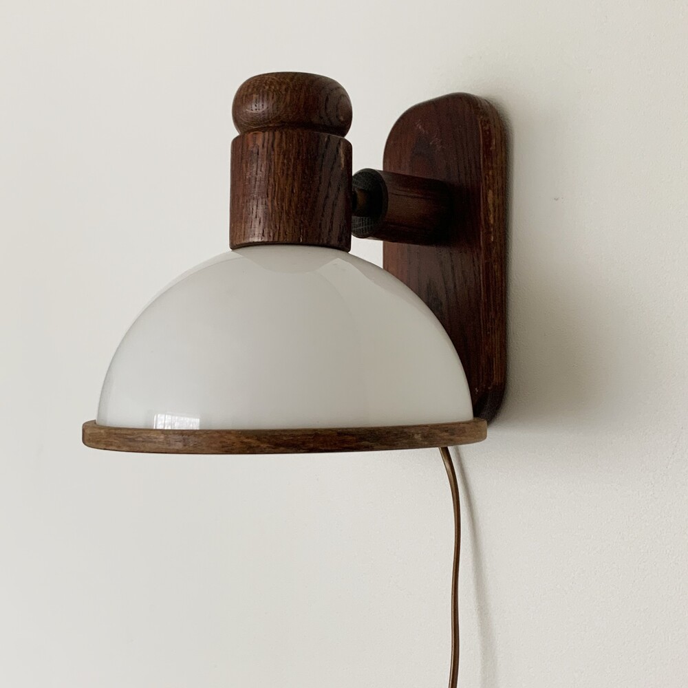 1970s wood steinhauer wall lamp