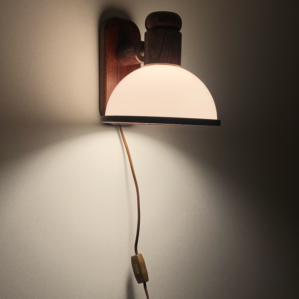 1970s wood steinhauer wall lamp