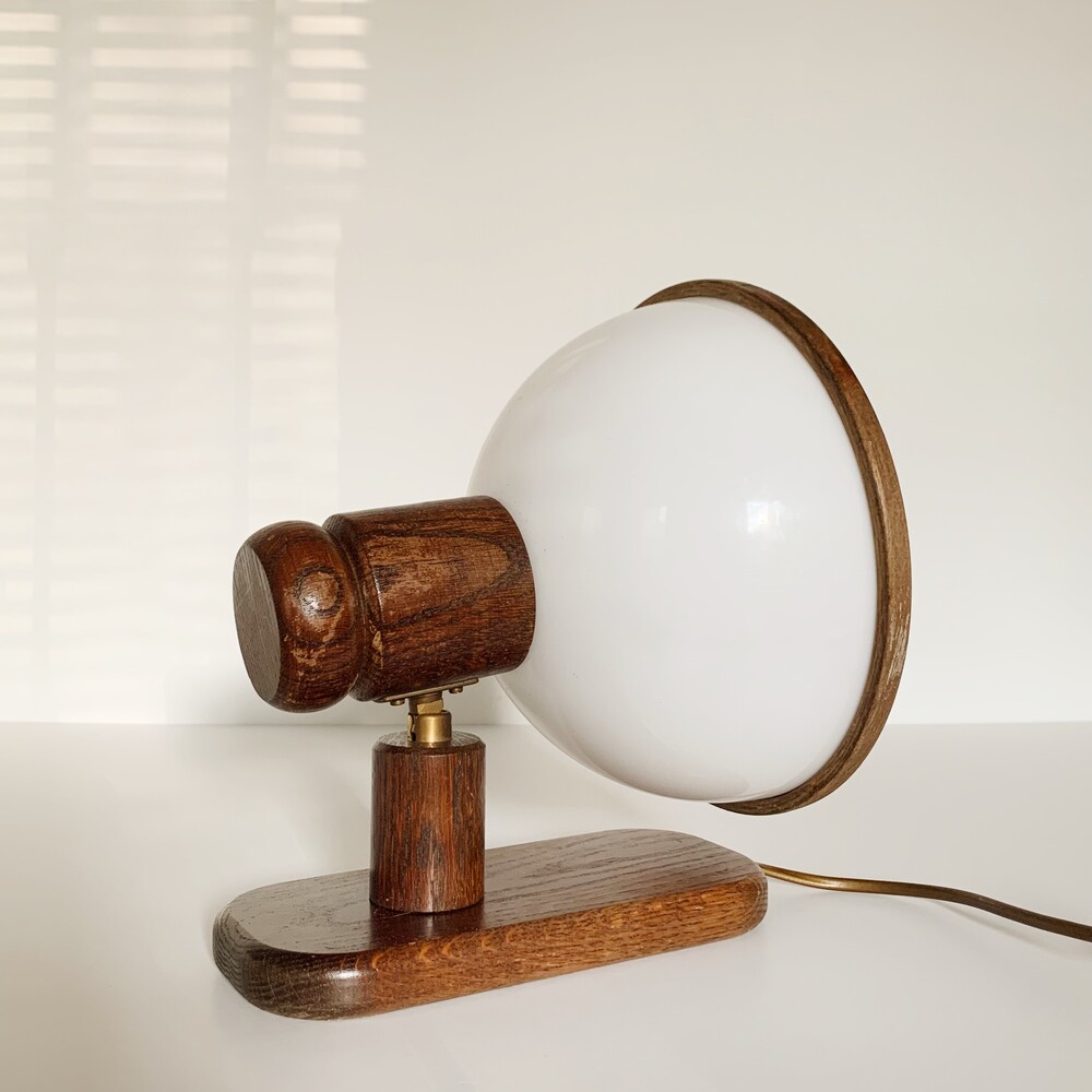 1970s wood steinhauer wall lamp
