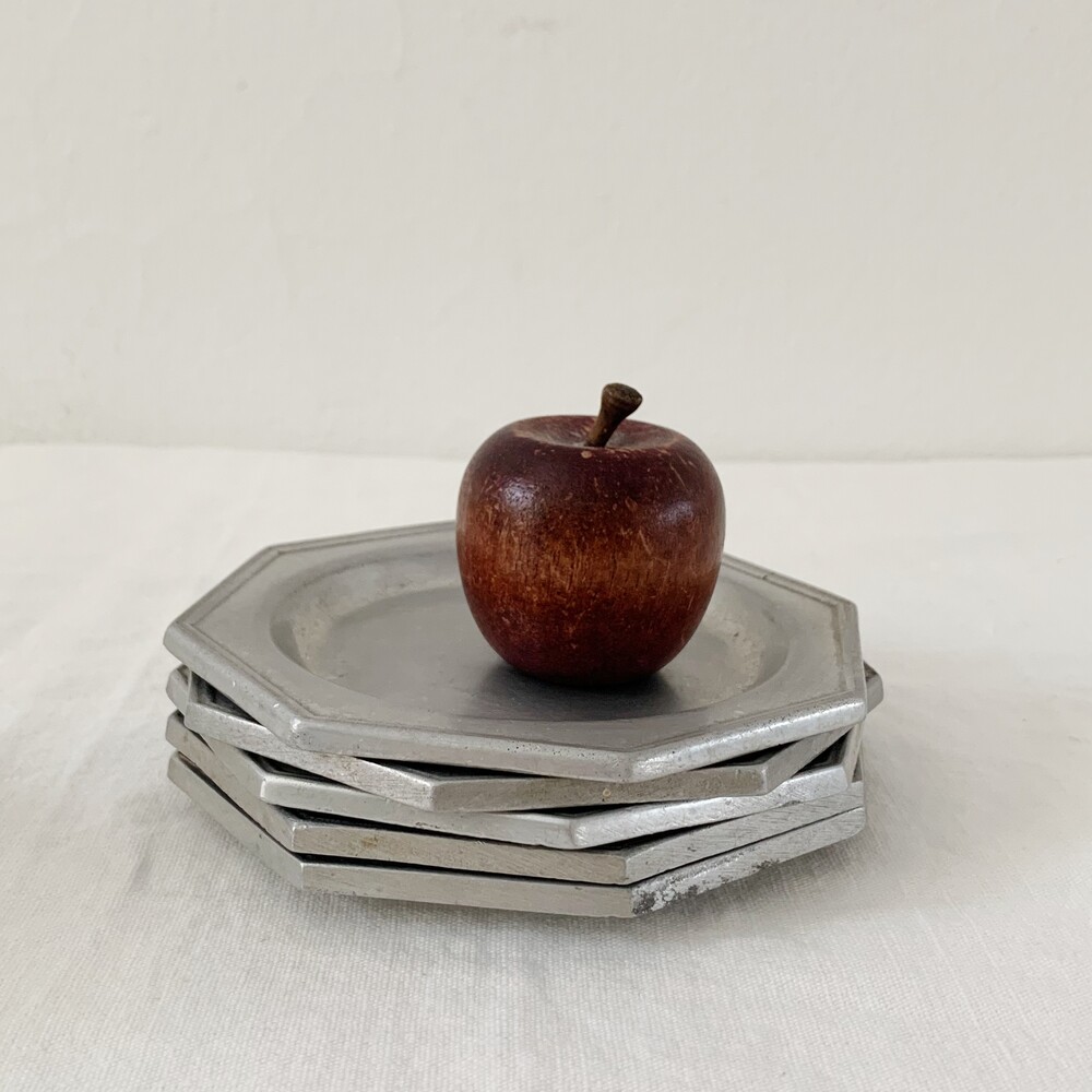 1970s octagon pewter plate