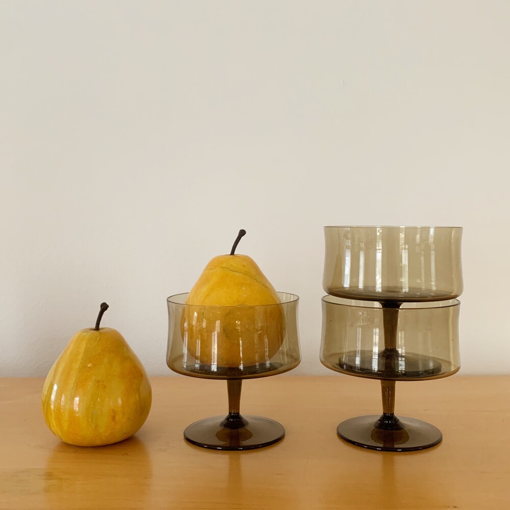 1960s marble golden pear paperweight