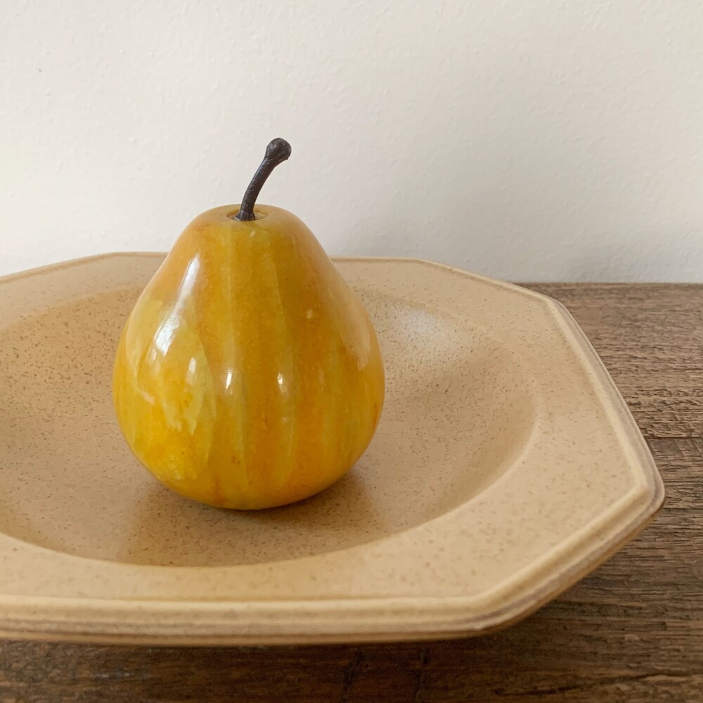 1960s marble golden pear paperweight