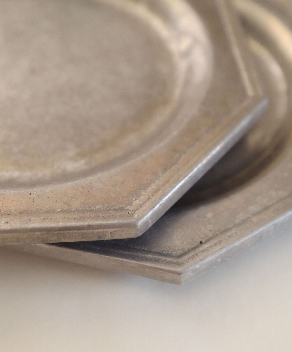 1960s Wilton Columbia octagon pewter plate