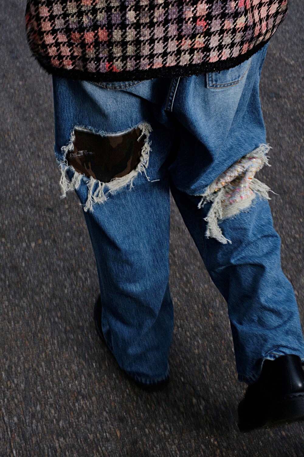 mixed crush jeans