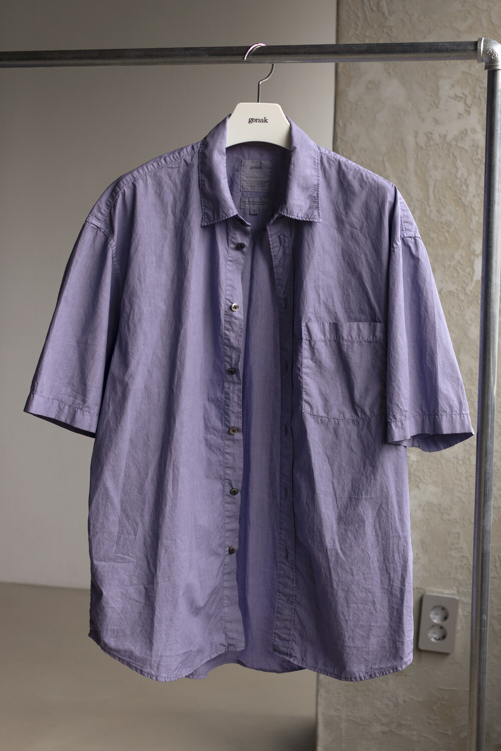 washed glitch half shirt - dyed lavender