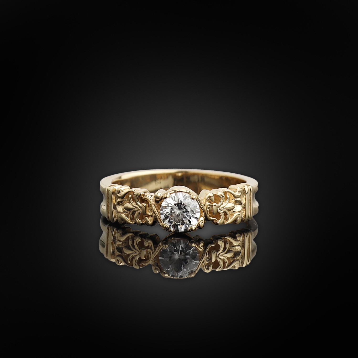 (14K,18K) round acanthus ring ver.2
