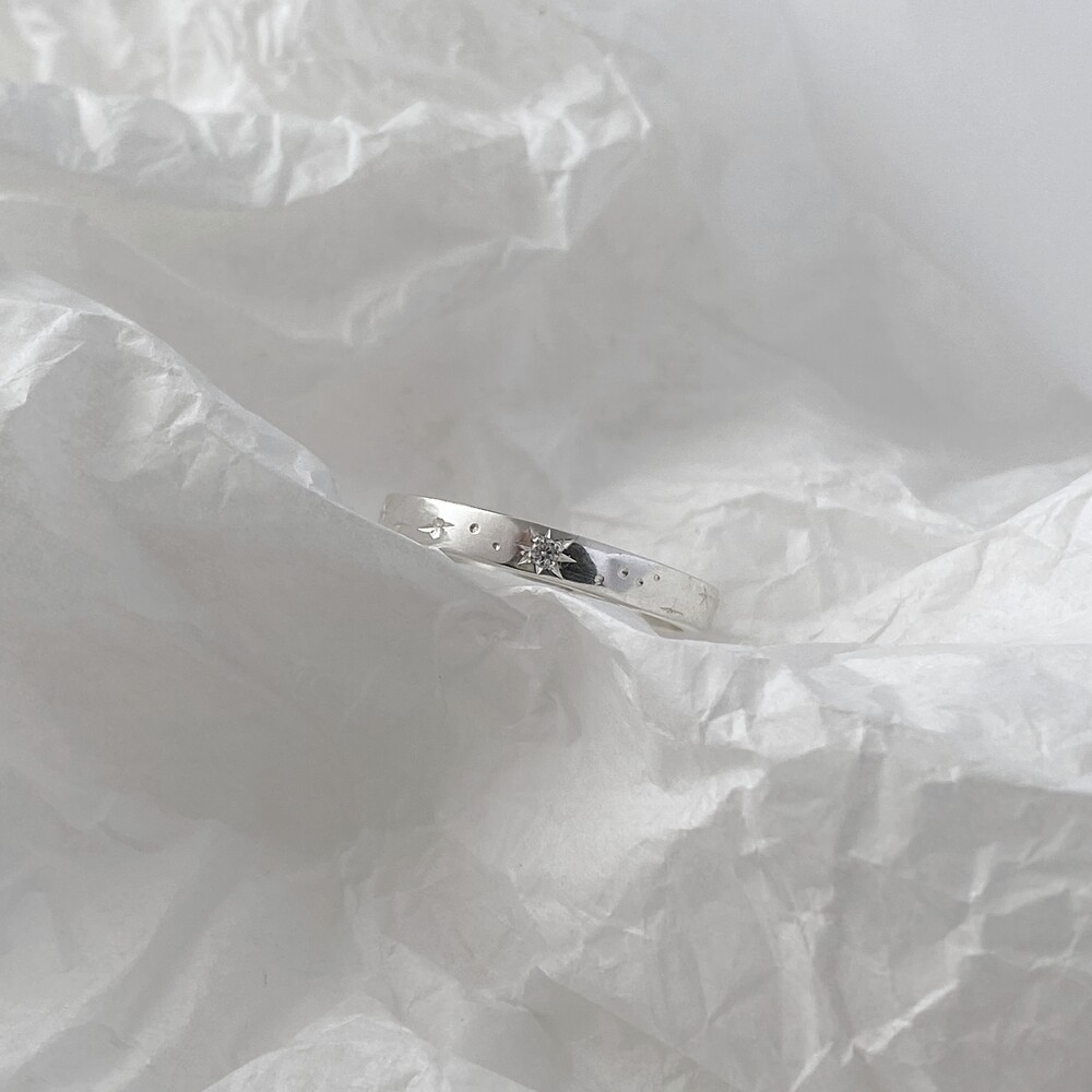 Planet Silver Ring (Flat)_3mm