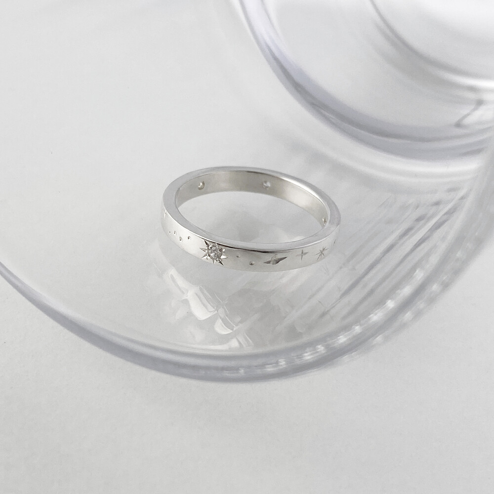 Planet Silver Ring (Flat)_3mm