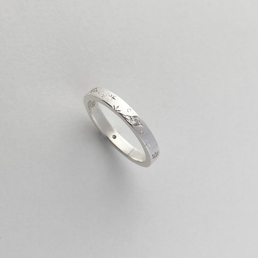 Planet Silver Ring (Flat)_3mm