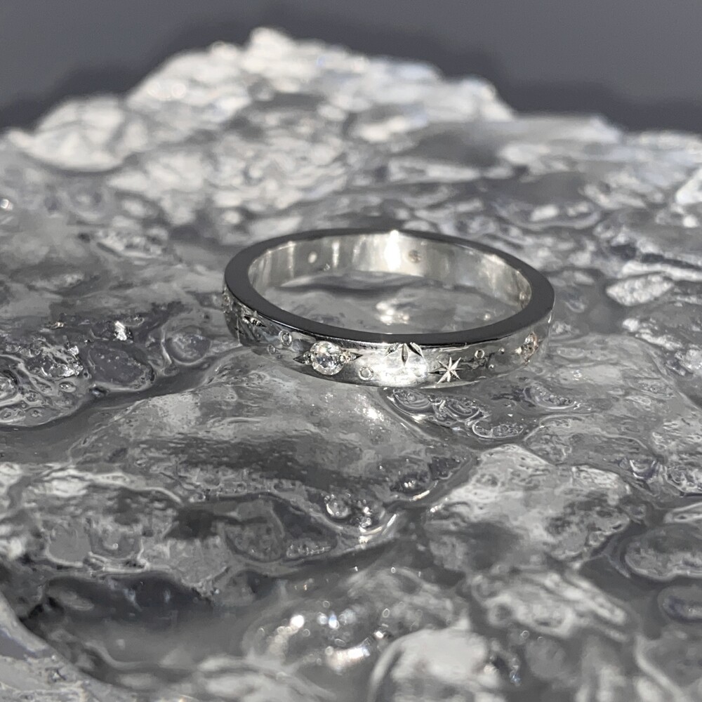 Planet Silver Ring (Flat)_3mm