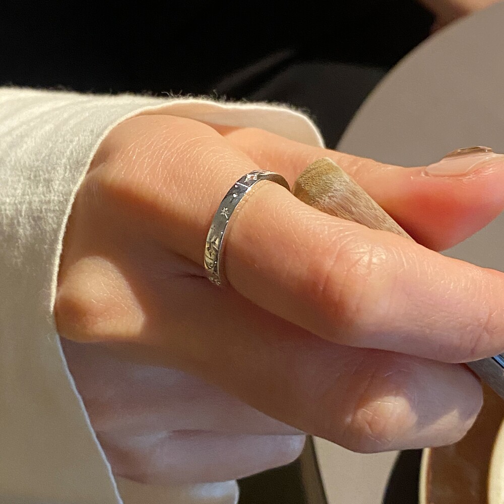 Planet Silver Ring (Flat)_3mm