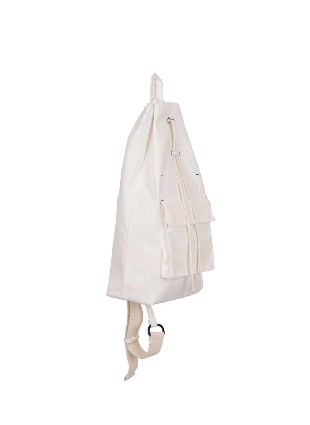 ONE SHOULDER DRAWSTRING BAG - CREAM WHITE