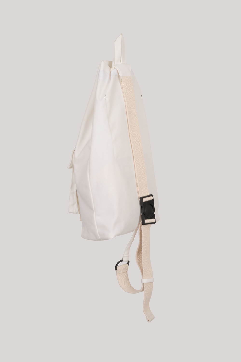 ONE SHOULDER DRAWSTRING BAG - CREAM WHITE