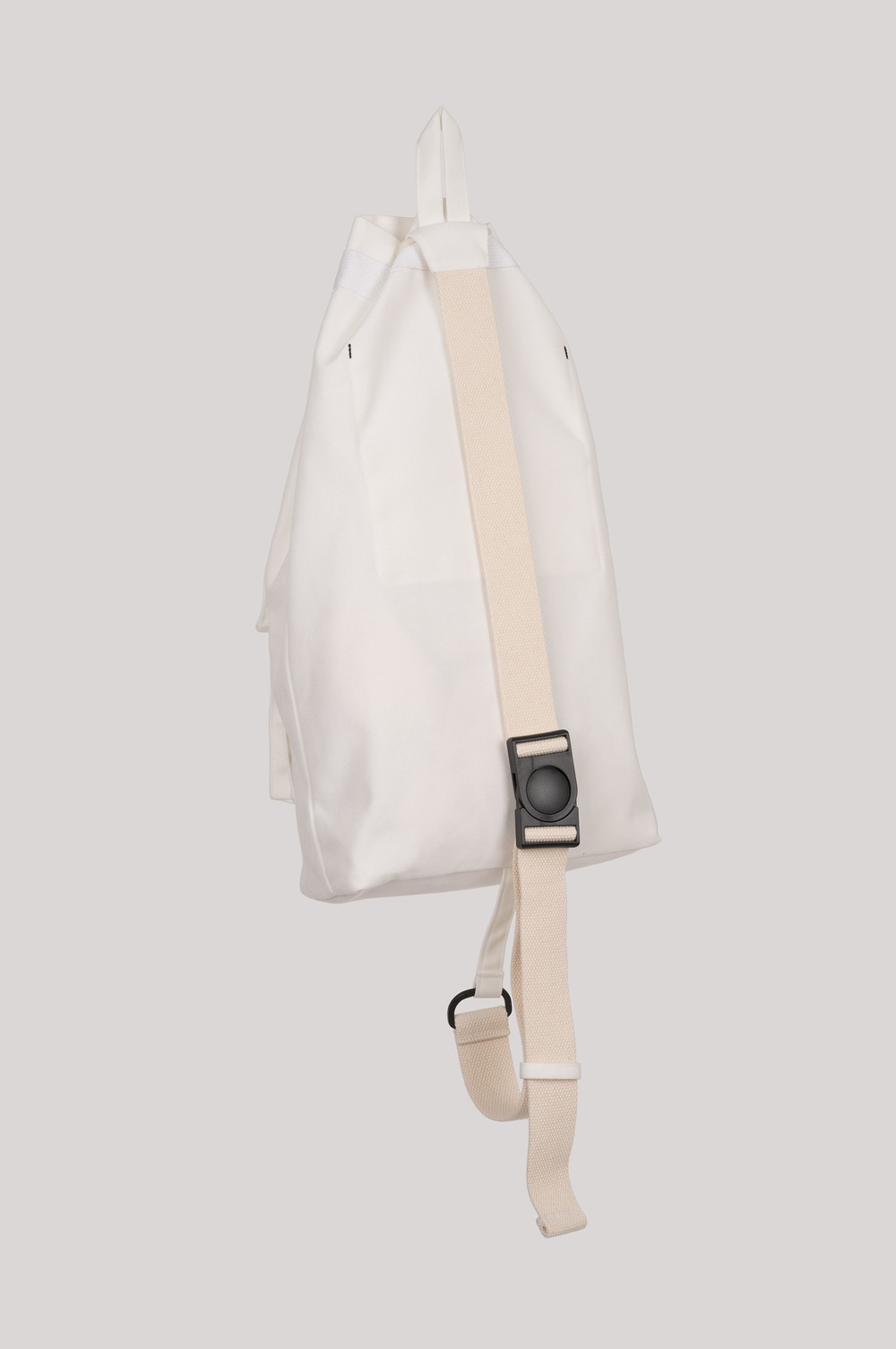 ONE SHOULDER DRAWSTRING BAG - CREAM WHITE