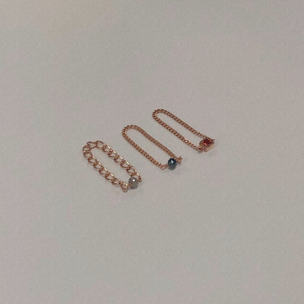 14k Grey rough Diamond Chain