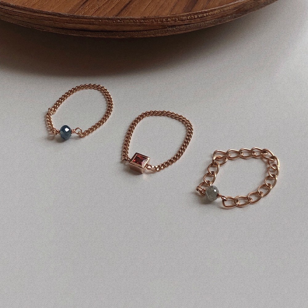 14k Blue rough Diamond Chain