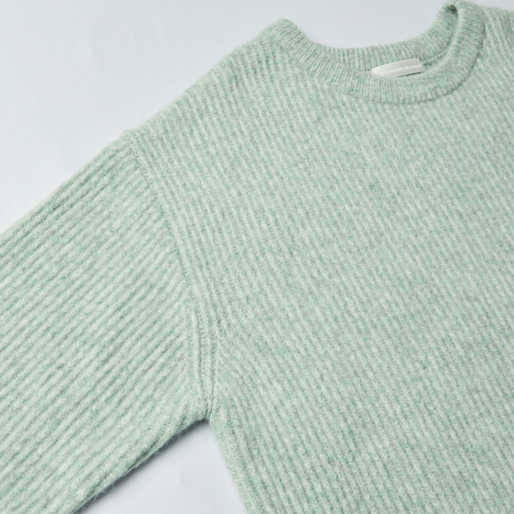 MELANGE RIB CREWNECK SWEATER (Melon)