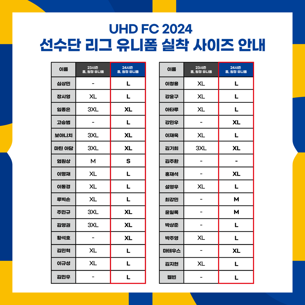 할인 2024 원정 유니폼 기본마킹