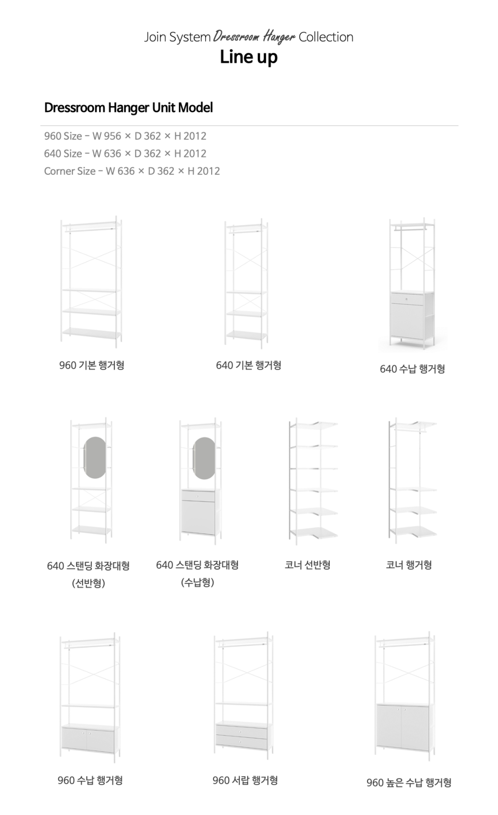 Join system 960 hanger_extension /2 Types