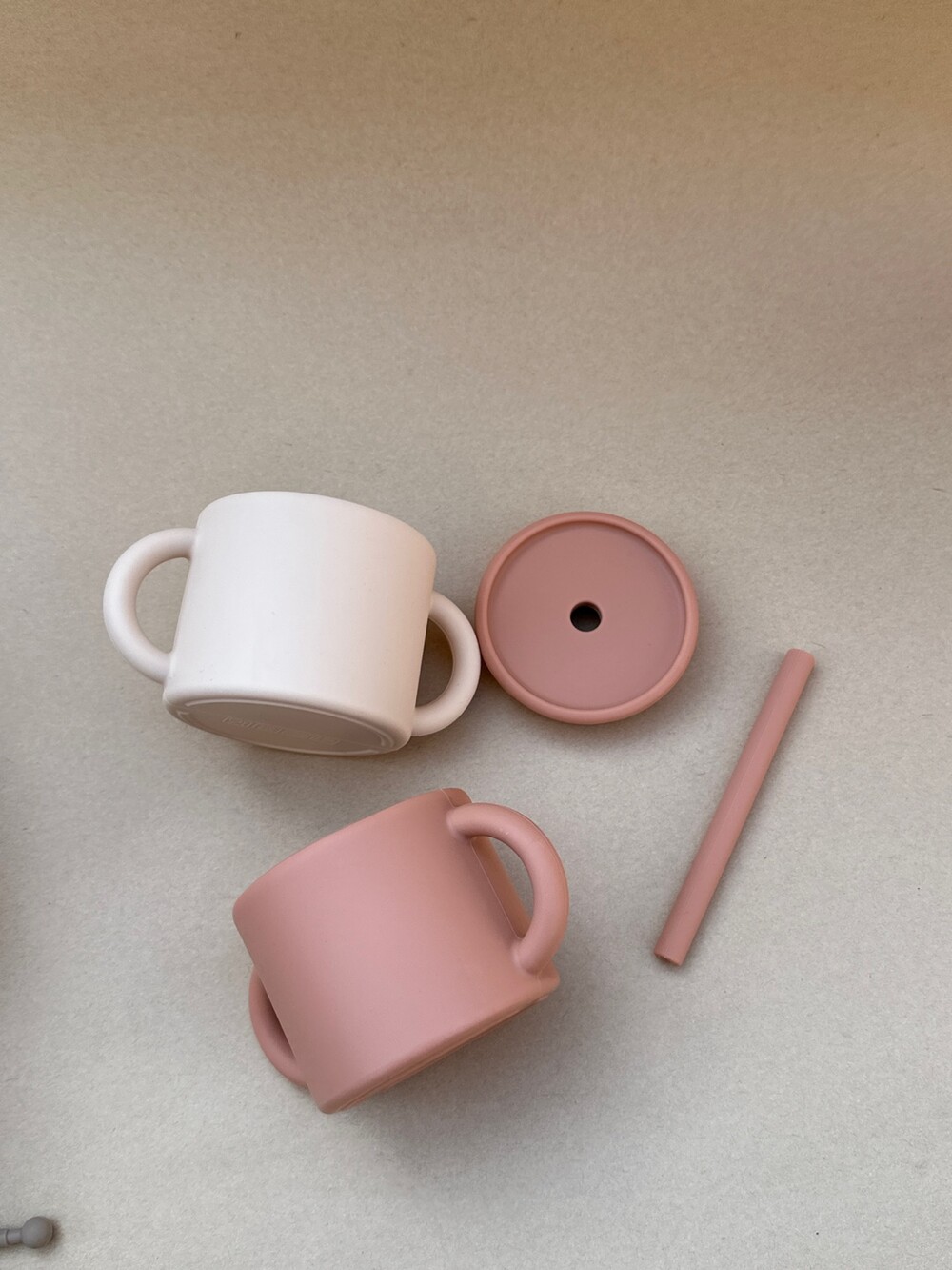 Double handle straw cup