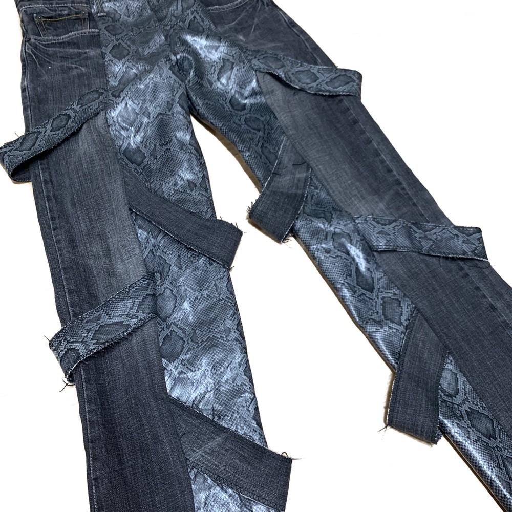Python Pattern Denim Custom Bondage Pants Sr0016 9141