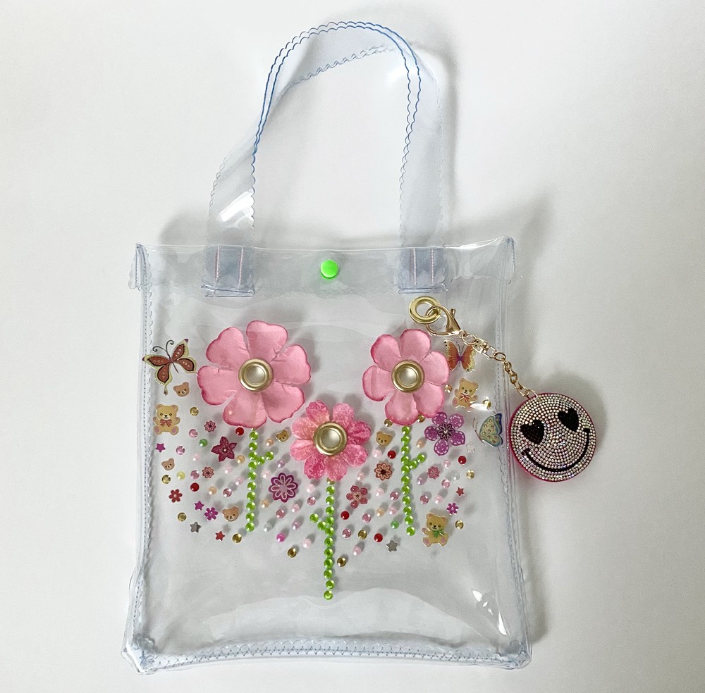 [HELLO.SISI] Pink Flower Mini Bag (Pink Key ring)