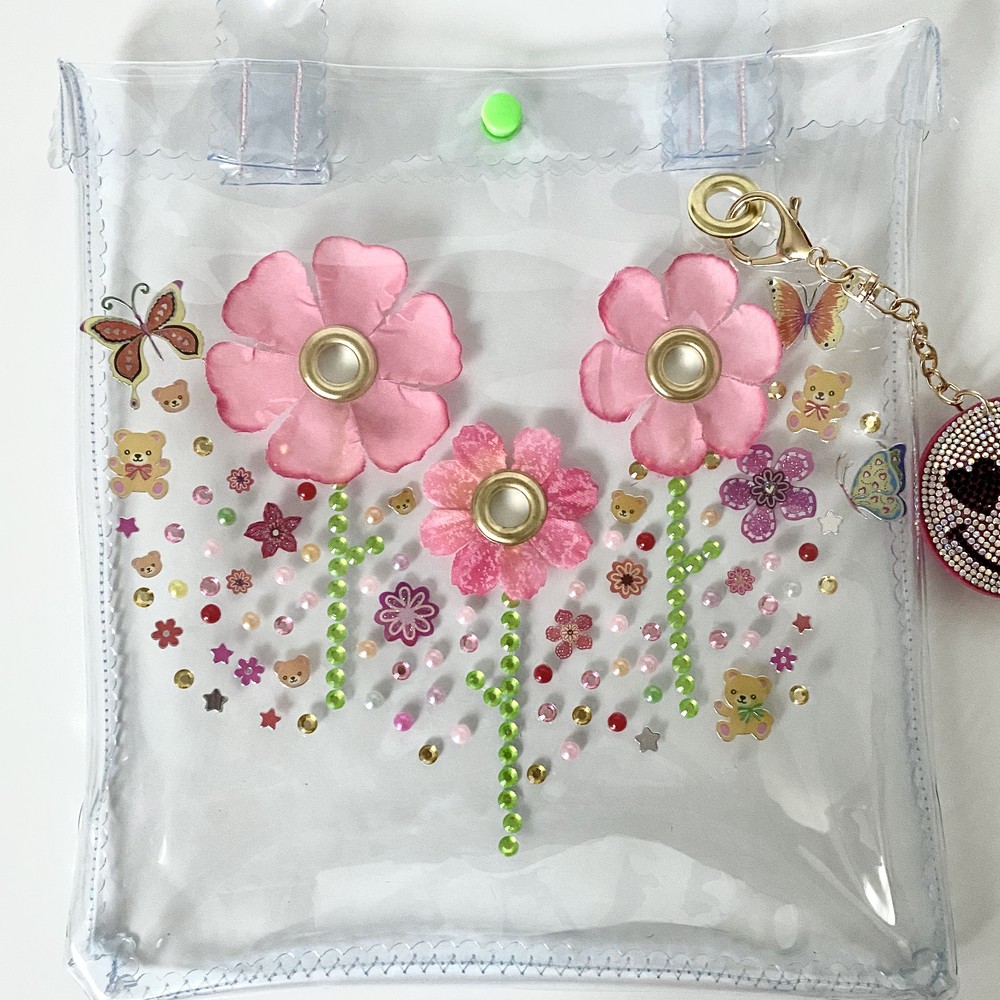 [HELLO.SISI] Pink Flower Mini Bag (Pink Key ring)